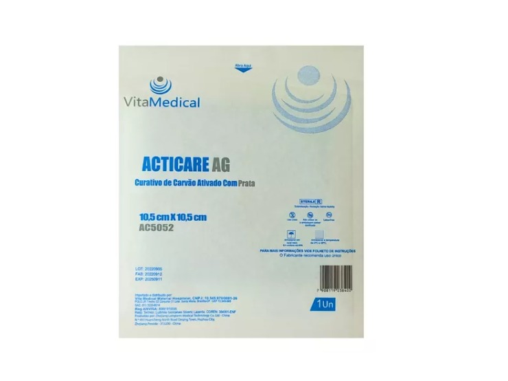 Carvão Ativado Com Prata Acticare Ag 10,5x10,5 - VitaMedical - Loja ...